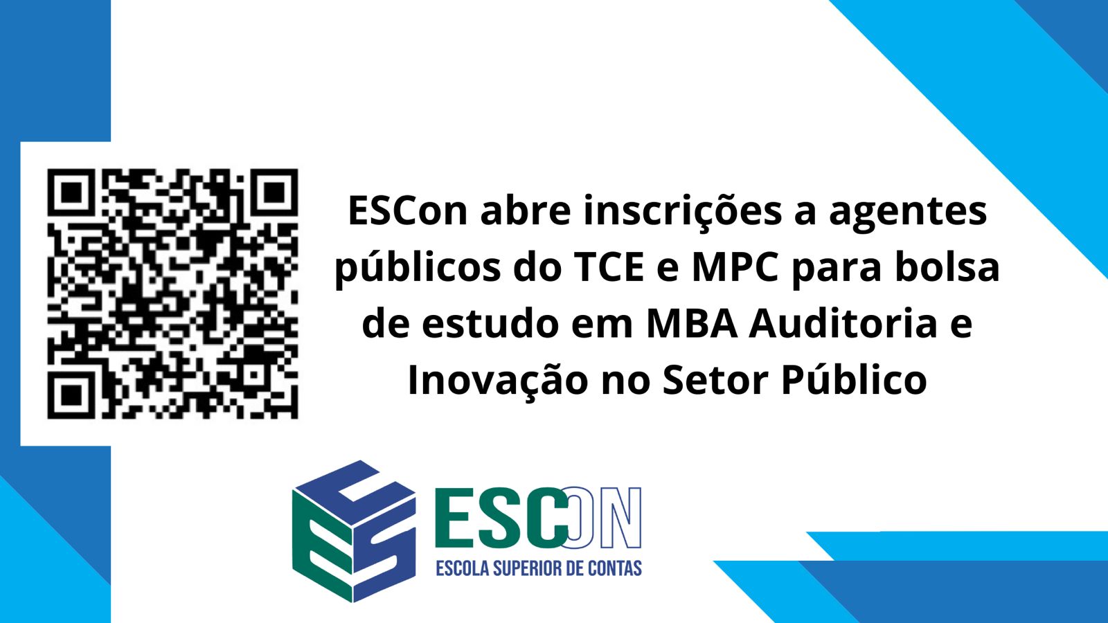 ESCon abre inscrições a agentes públicos do TCE e MPC para bolsa de ...